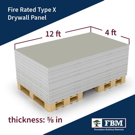 5 8 In X 4 Ft X 12 Ft Fire Rated Type X Drywall Panel D58f12 Ge