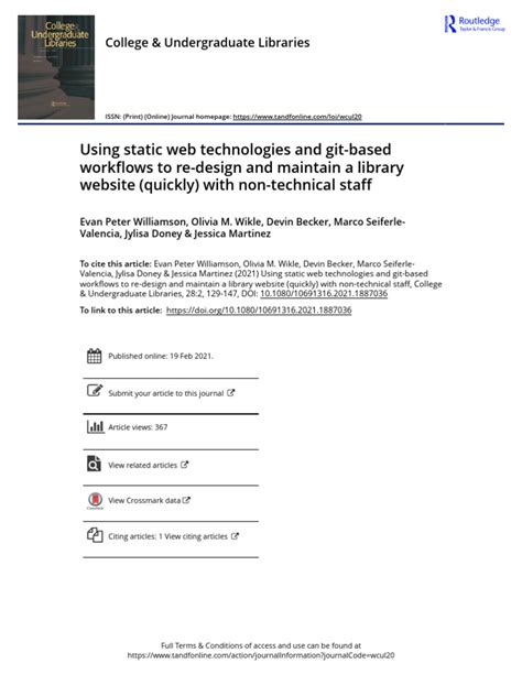 Using Static Web Technologies And Git Based Workflows To Re Design And