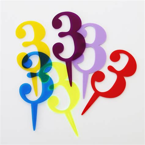 Number 3 Cake Topper Sandra Dillon Design