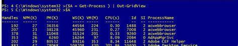 🤓powershell Out Gridview Headers Using Get Process Joseph Kravis