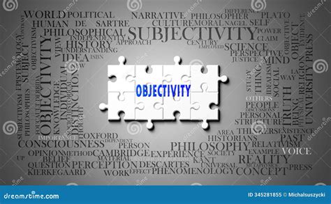 Objectivity Complex Like A Puzzle Pictured As Word Objectivity On A