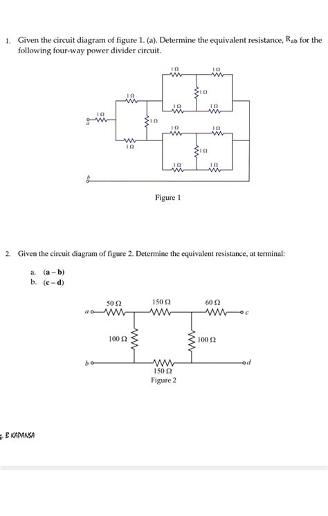 1 Given The Circuit Diagram Of Figure 1 A Determine The Equivalent