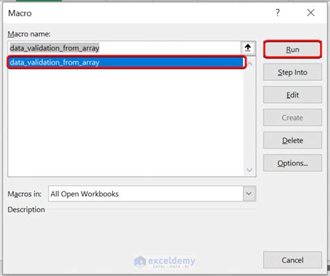 Excel Vba To Create Data Validation List From Array