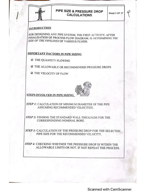 Pipe Size And Pressure Drop Calculations Pdf