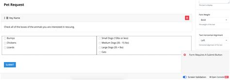Submit Validation Error Issue 291 ProcessMaker Screen Builder GitHub