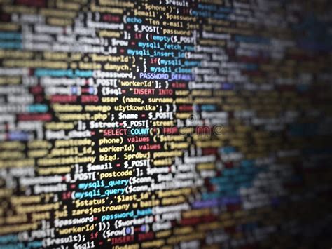 Fundo único Azul Programação Do PHP Na Tela Do Laptop Código Do Programa HTML CSS Do PHP Do Site
