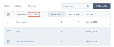 create and manage blog tags