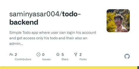 github saminyasar004 todo backend simple todo app where user can