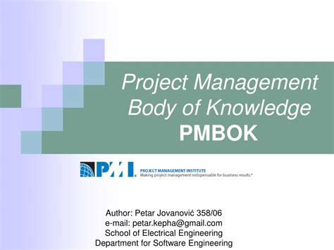 Project Management Body Of Knowledge Pmbok