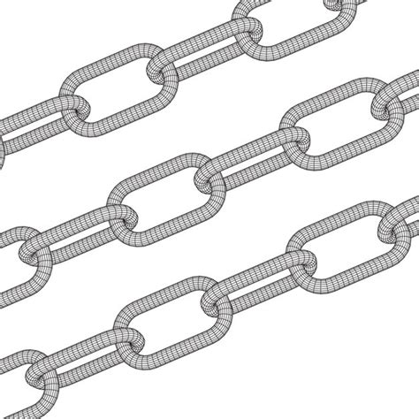 Enlaces Wireframe BlockChain Cadena 3d ilustración vectorial Vector Premium