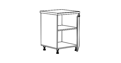 Кухненски шкаф долен с една врата In Mdf D60 1v кашмир гланц • Модулна кухня In Mdf кашмир гланц