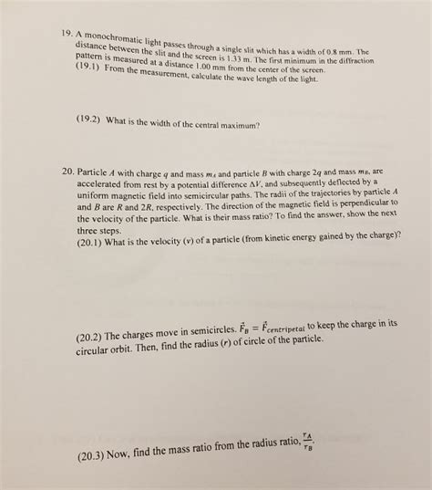 Solved 19 A Monochromatic Light Passes Through A Single