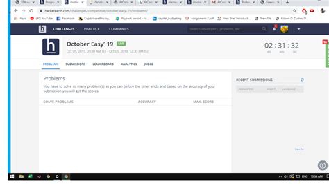 October Easy19 Hackerearth General Codechef Discuss