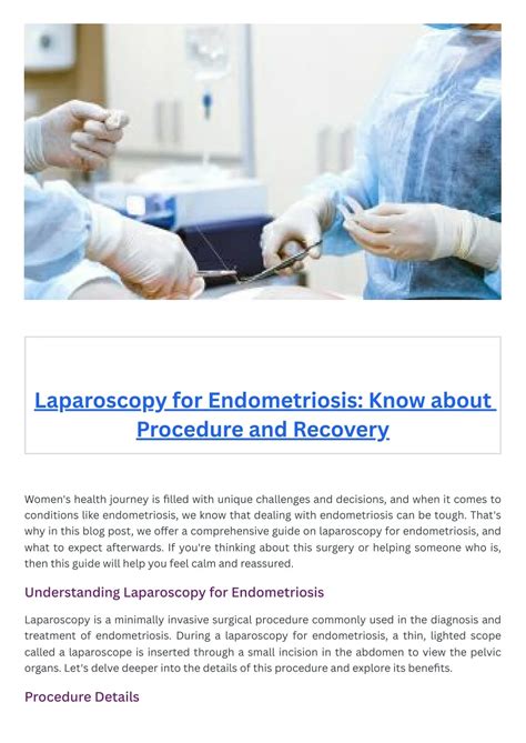 Laparoscopy For Endometriosis Diagnosis Of Endometriosis At