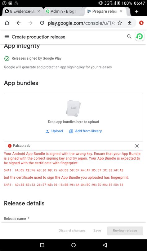 Your Android App Bundle Is Signed With The Wrong Key · Issue 2020