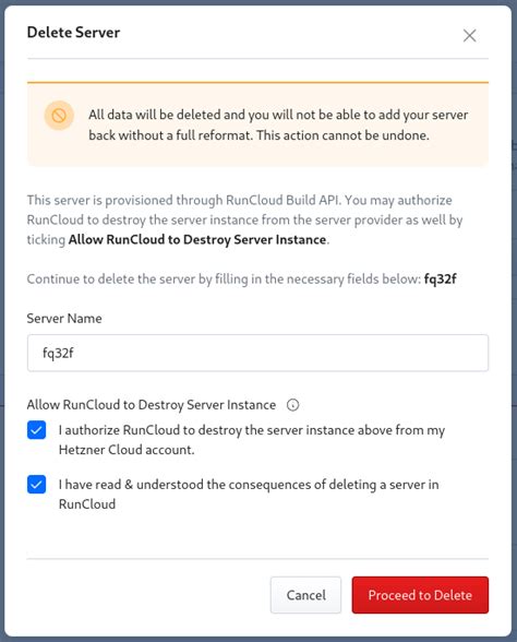 How To Delete A Server Runcloud Docs
