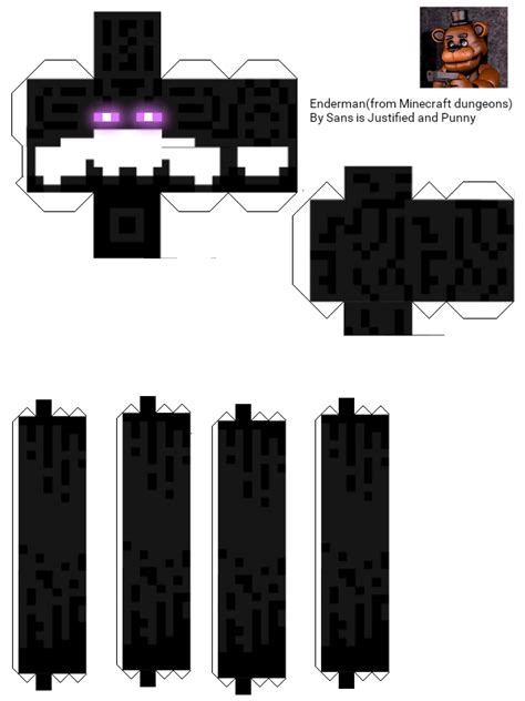 Endermanminecraft Dungeons Pixel Papercraft