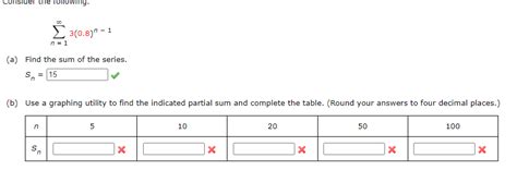 solved ∑n 1∞3 0 8 n 1 a ﻿find the sum of the series sn b