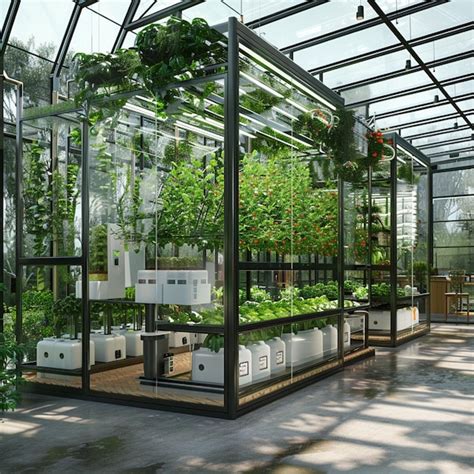 Modern Greenhouse Equipped With Automated Systems Premium Ai Generated Image