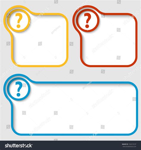 Set Three Vector Text Frames Question Stock Vector Royalty Free
