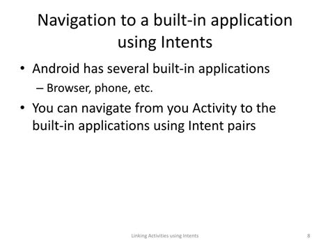 ppt linking activities using intents powerpoint presentation free