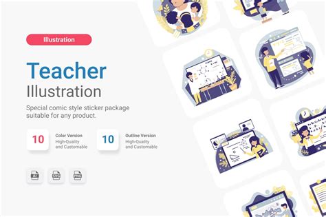 Teacher Illustration Collection Rrpicks