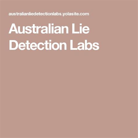 Australian Lie Detection Labs Detection Lie Australian