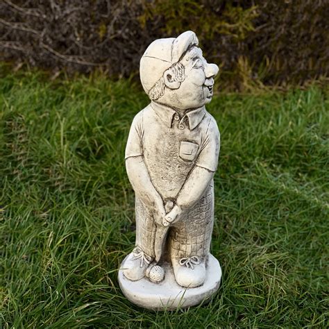 Funny Golf Player Sculpture Concrete Golfer Statue Stone Etsy