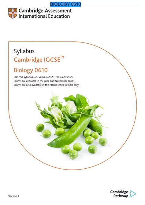 Bio Igcse Specificationpdf Biology 0610 Stuvia Us