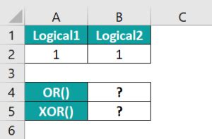 XOR Excel Function Formula Examples How To Use