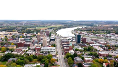 Dubuque Iowa Aerial Town View Isolated With White Highlights Premium