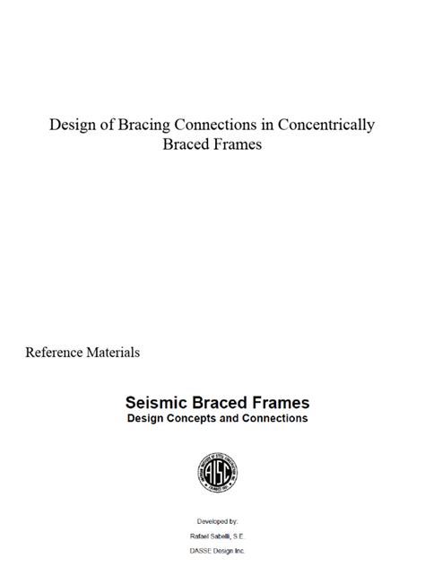 Design Of Bracing Connections In Concentrically Braced Frames Pdf Beam Structure Buckling
