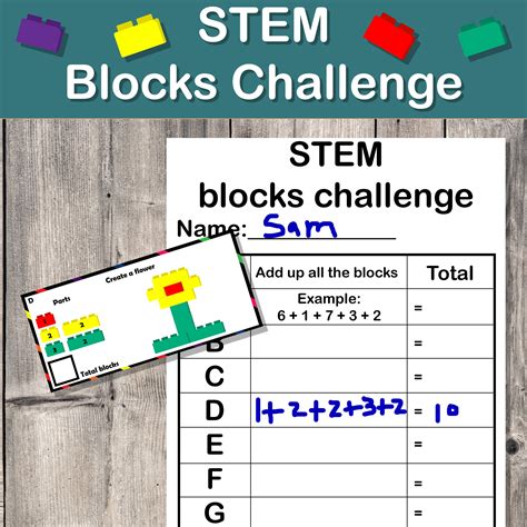 Stem Bin Stem Block Challenge Task Cards Morning Work Made By