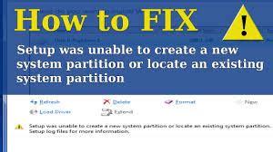 How To Resolve Setup Was Unable To Use The Existing Partition Error
