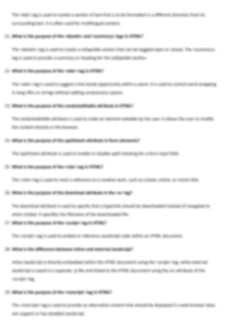 SOLUTION 50 Most Asked HTML Interview Qna 2024 Studypool