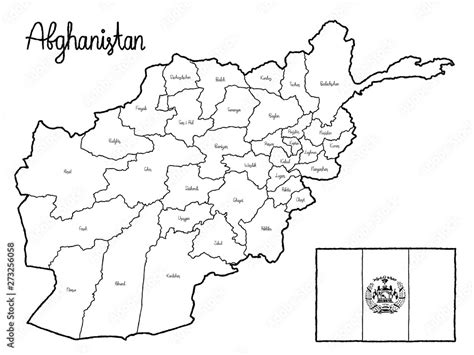 Afghanistan Map Outline Blank Coloring Country Activity