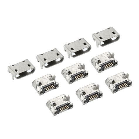 Uxcell Micro USB Type B Connector Pins Female Plug Socket X X Mm Degree Pack