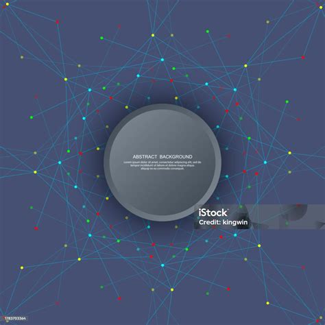 추상적인 프랙탈 배경과 점과 선을 연결하는 기하학적 패턴 가리키기에 대한 스톡 벡터 아트 및 기타 이미지 가리키기 개념 과학 Istock