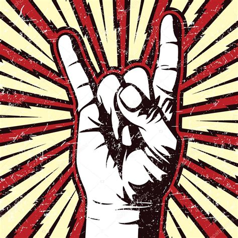 Rock On Hand Signal Rock On Hand Symbols Ovmn