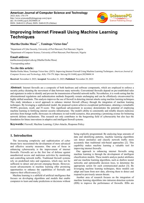 Pdf Improving Internet Firewall Using Machine Learning Techniques