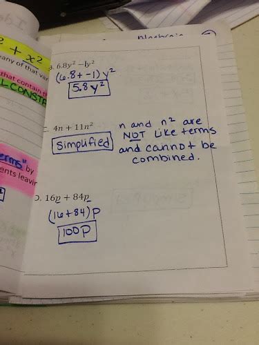 Journal Wizard Success Simplifying Algebraic Expressions