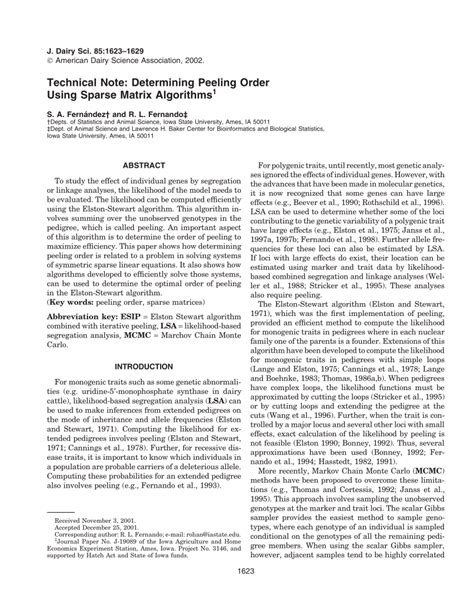 Pdf Technical Note Determining Peeling Order Using Sparse Matrix