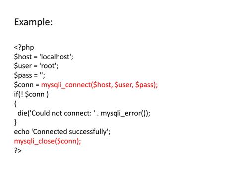 Connectingtodatabasemysqlinphppptx