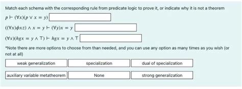 solved match each schema with the corresponding rule from