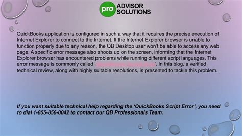 Ppt Best Way To Fix Quickbooks Script Error Powerpoint Presentation