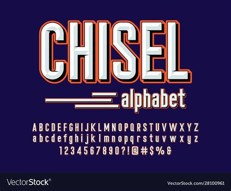 Chisel Font Royalty Free Vector Image Vectorstock