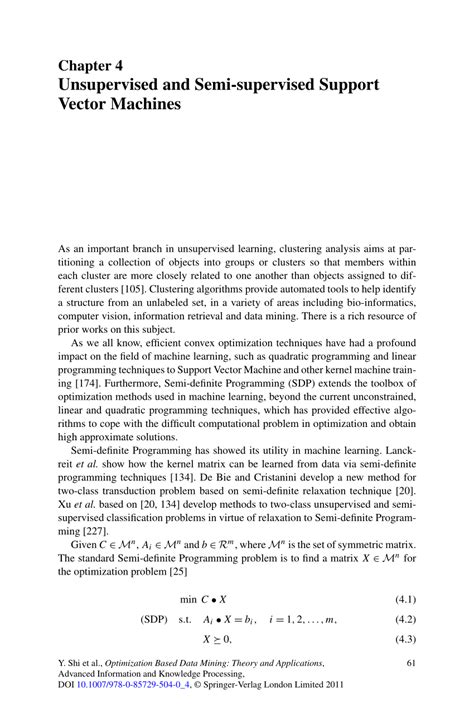 Pdf Unsupervised And Semi Supervised Support Vector Machines