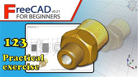 Freecad 021 Beginners Tutorial Practical Exercise 123 Partdesign Fasteners Part Youtube