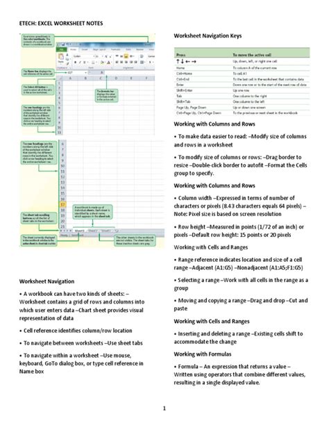 etech excel worksheet notes pdf formula worksheet