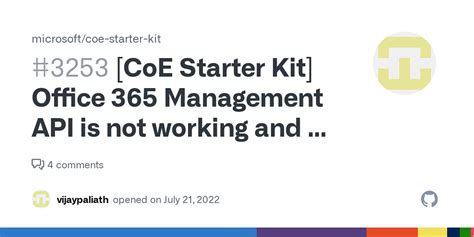 CoE Starter Kit Office 365 Management API Is Not Working And Is